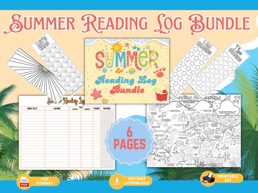 Printable Summer Reading Adventure Bundle: Logs, Trackers, Reviews ...