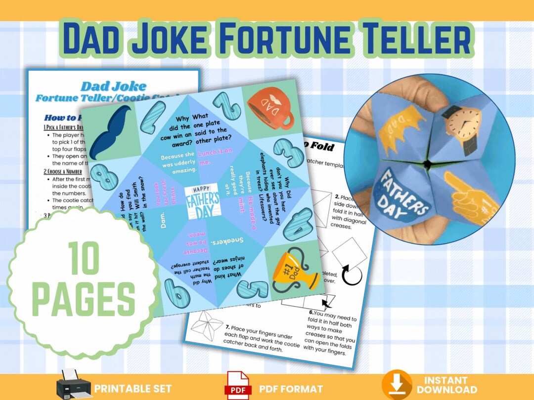 Dad Joke Fortune Teller Game – Printable Family Fun (instant Download ...