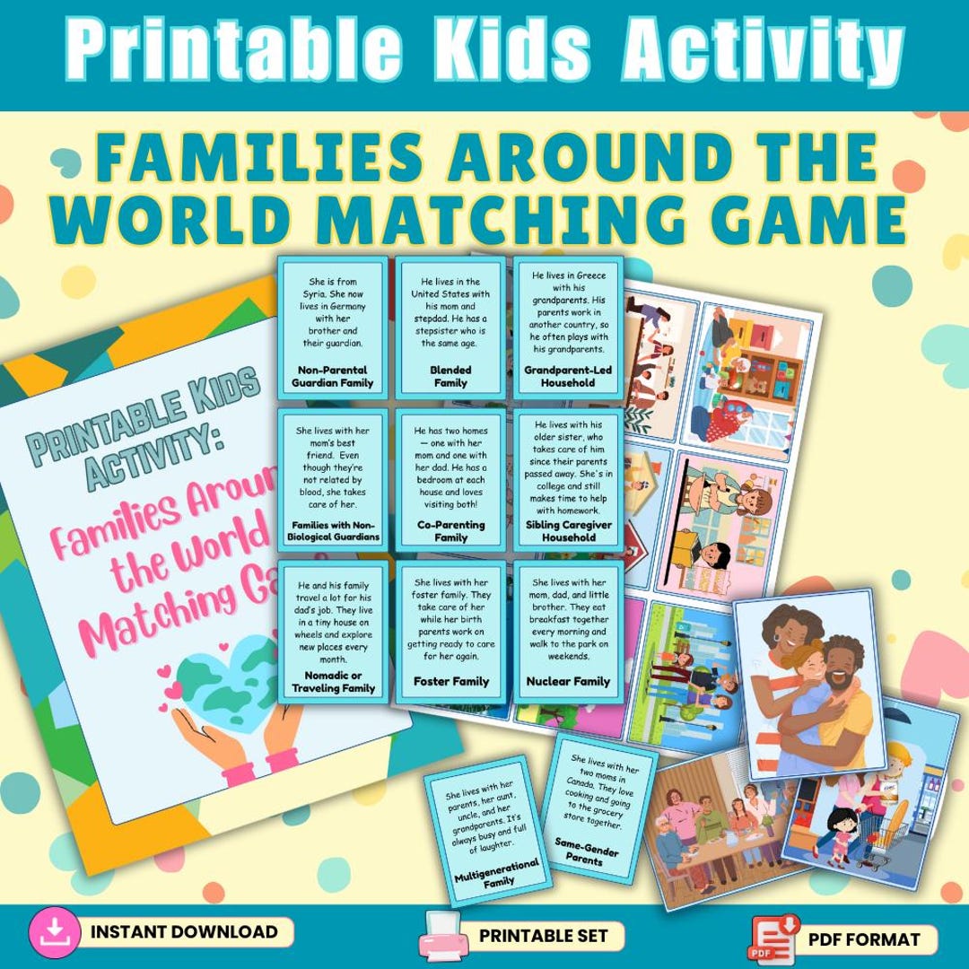 Families Around the World Matching Game for Kids | Educational ...