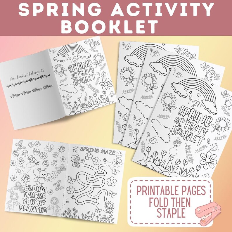 Spring Activity Booklet 2 Sizes Includes Canvas Template Link - Etsy