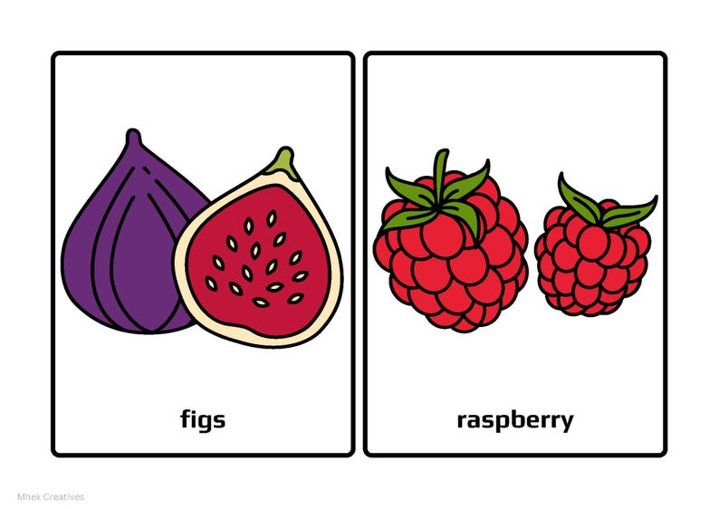 Printable Fruit Flashcards – Fun & Educational for Kids - Etsy