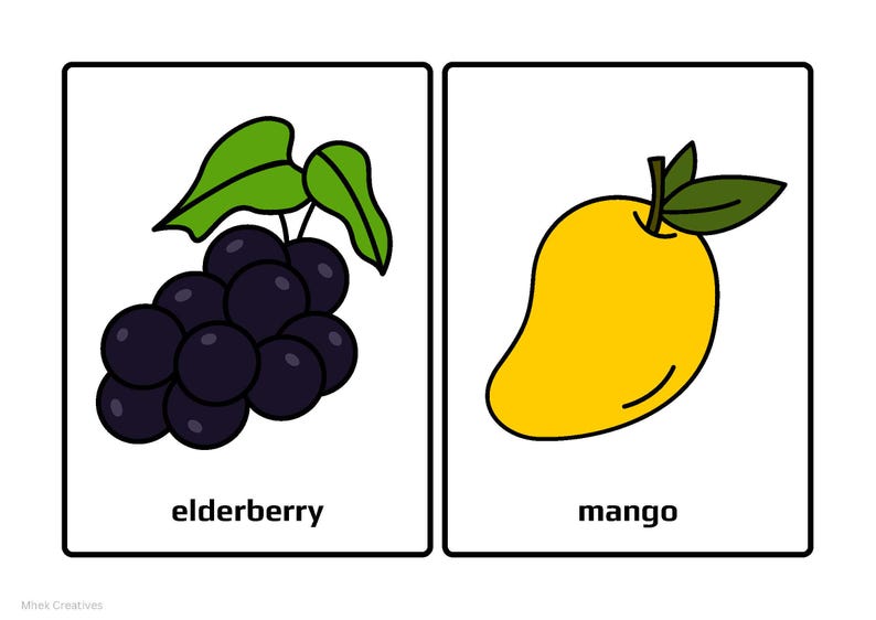 Printable Fruit Flashcards – Fun & Educational for Kids - Etsy