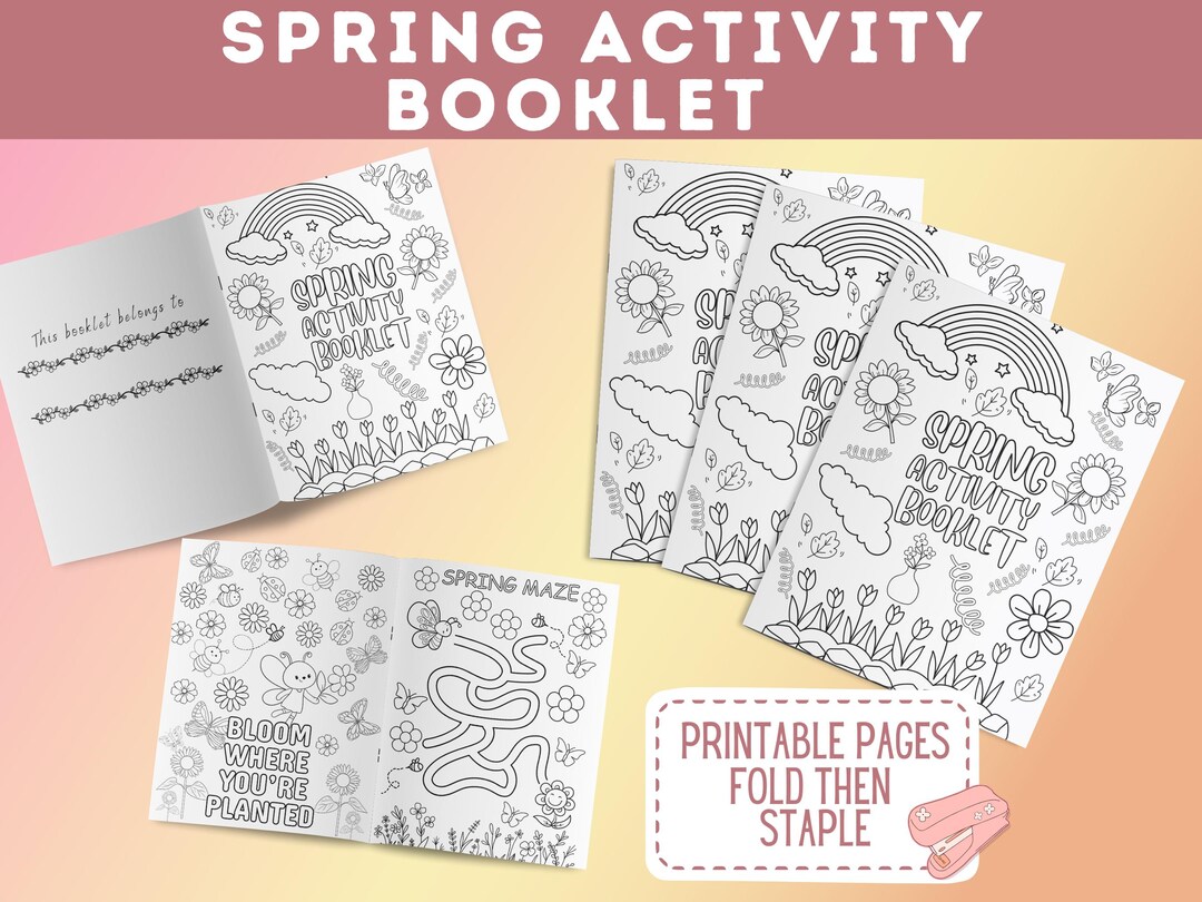 Spring Activity Booklet 2 Sizes Includes Canvas Template Link - Etsy