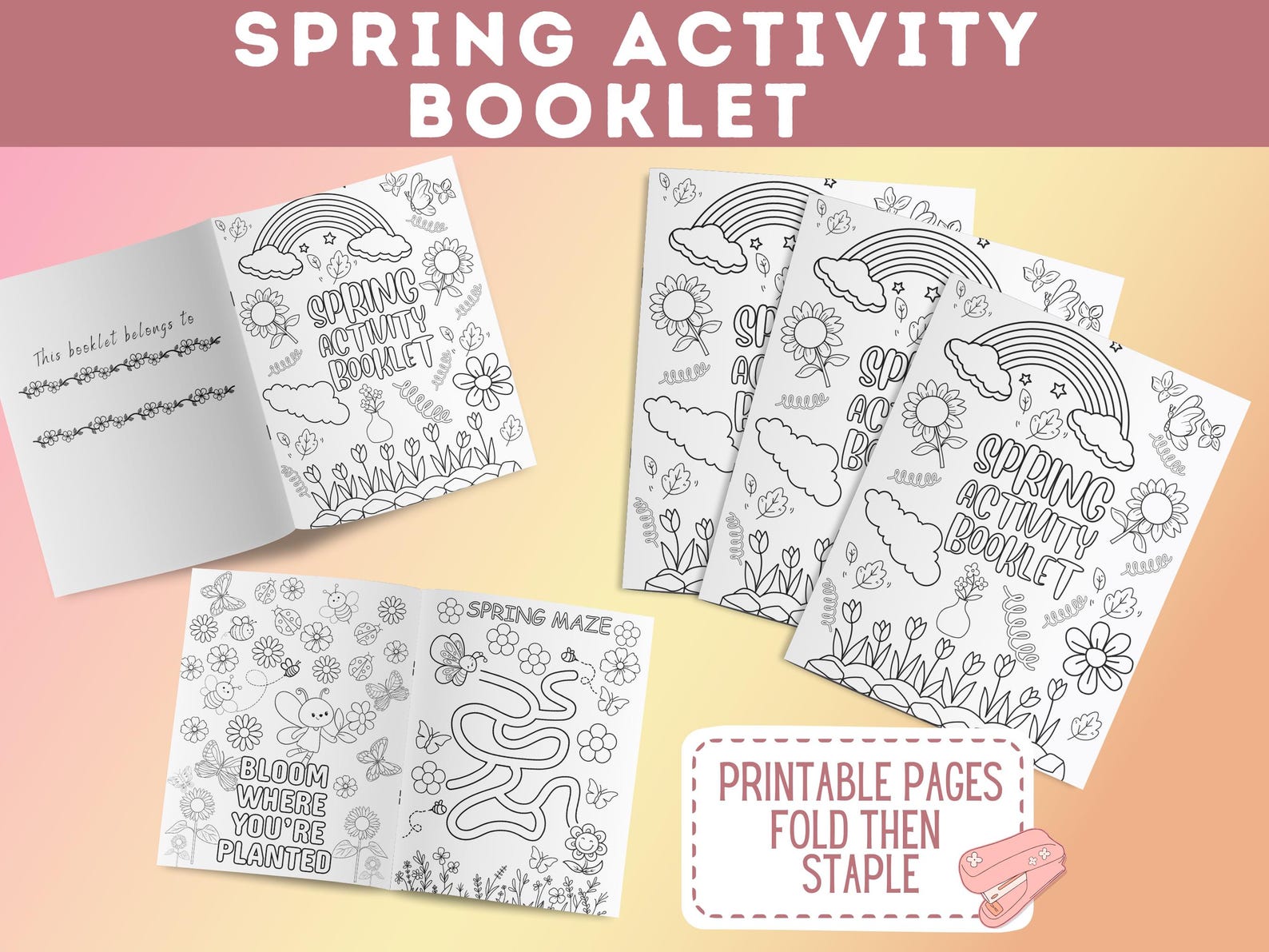 Spring Activity Booklet 2 Sizes Includes Canvas Template Link - Etsy