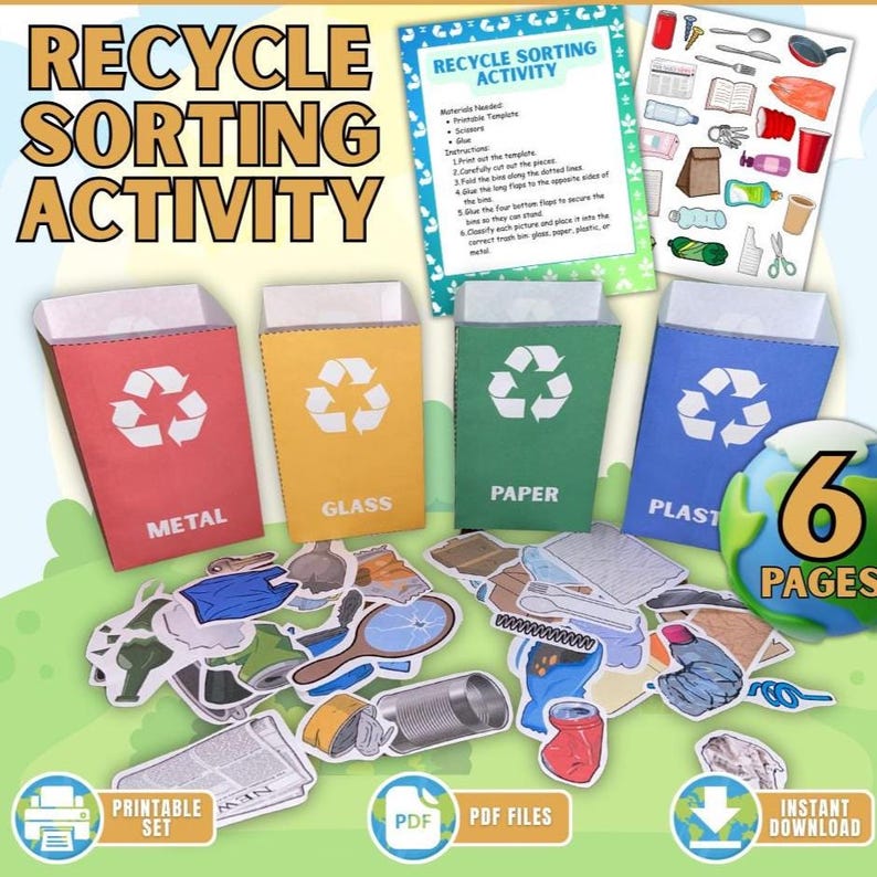Printable Recycling Sorting Activity and Certificate of Participation ...