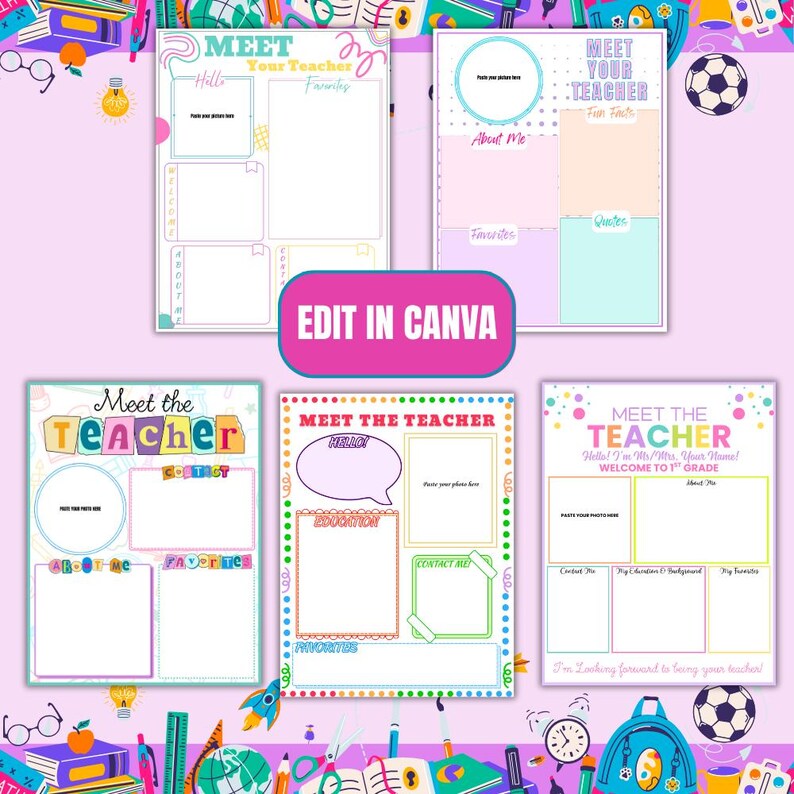 Printable Meet the Teacher Templates - Etsy