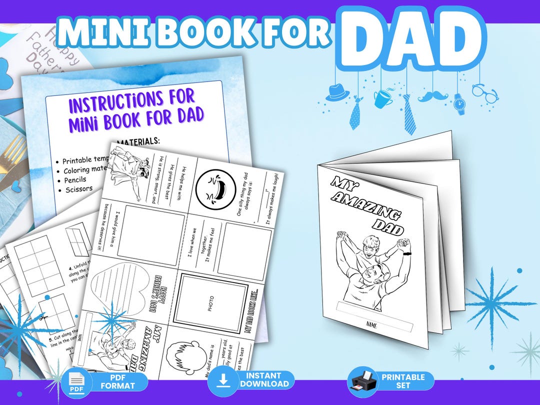Personalized Fill-in-the-blank Mini Book for Dad (printable PDF) - Etsy