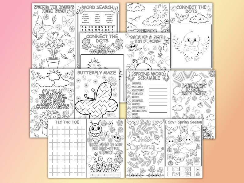 Spring Activity Booklet 2 Sizes Includes Canvas Template Link - Etsy