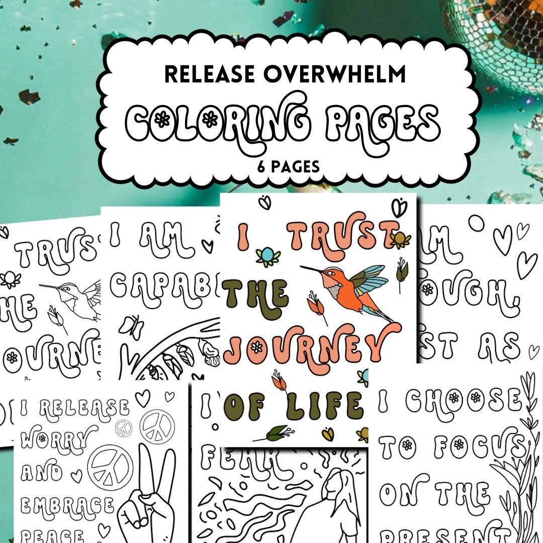 Anxiety Coloring Pages for Adults, Calming Coloring Pages PDF, Stress ...