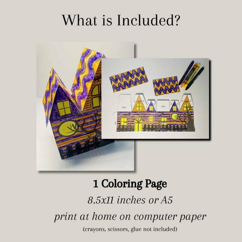 Paper House Coloring, Haunted House Coloring Page, Halloween Coloring ...