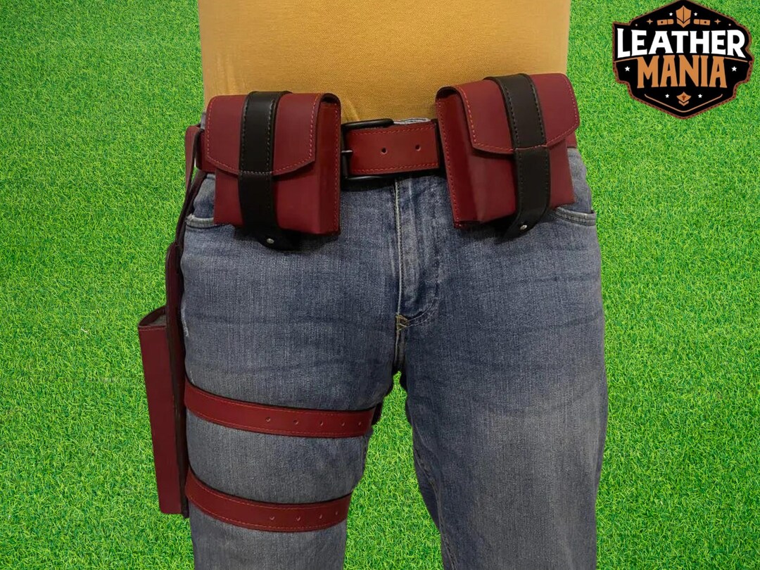 Daredevil Drop Pouch Full Set – Stylish Burgundy Billy Club Holder for ...