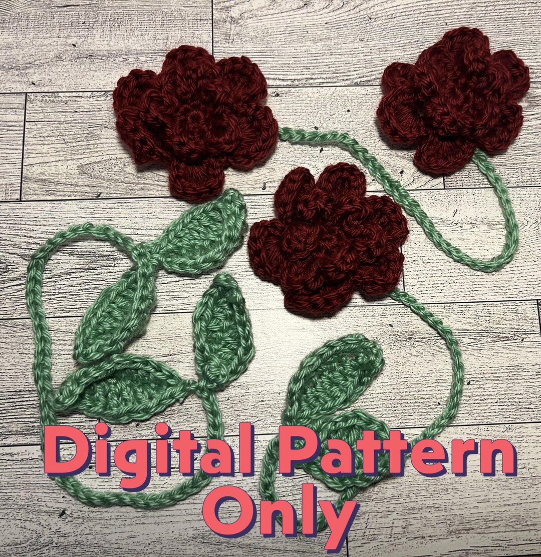 Crochet Flower and Leaf Vine Bookmark DIY [digital Pattern ONLY] - Etsy