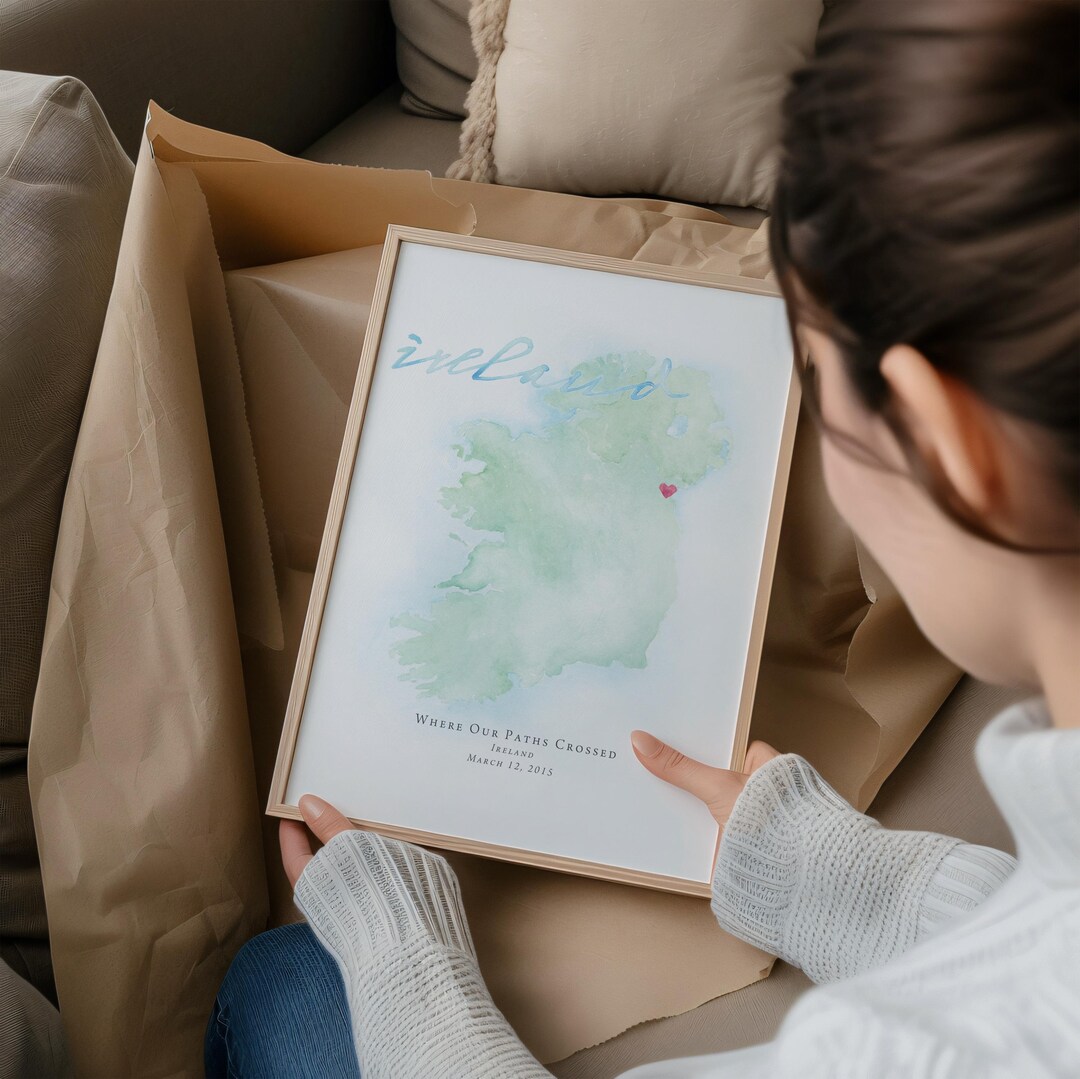 Ireland Watercolor Map Art Print: Personalized Location Keepsake - Etsy