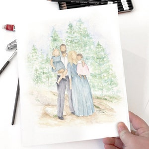 Faceless Watercolor Family Portrait - Etsy