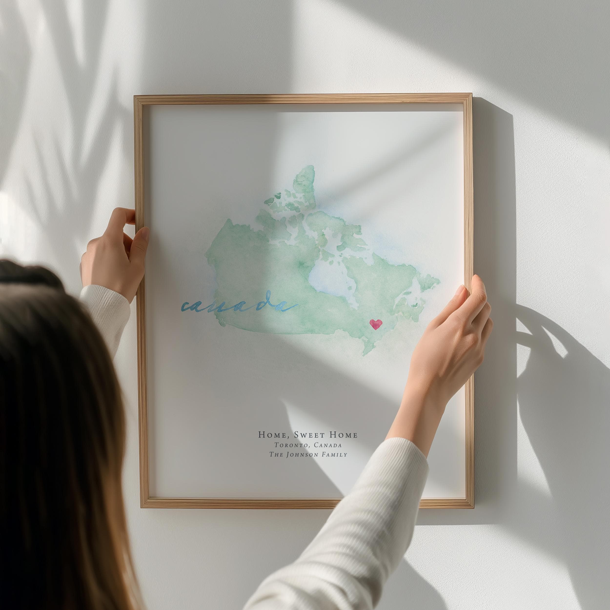Canada Watercolor Map Art Print: Personalized Location Keepsake - Etsy