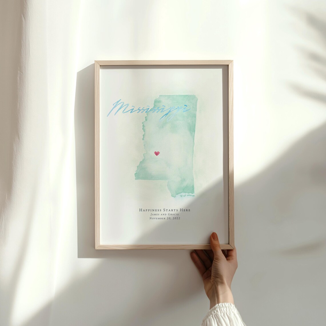 Mississippi Watercolor Map | Personalized Map Print - Etsy