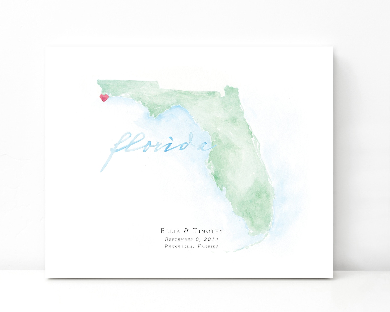 Florida Watercolor Map Personalized Map Print - Etsy