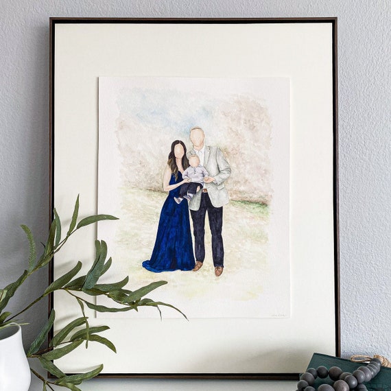 Faceless Watercolor Family Portrait - Etsy