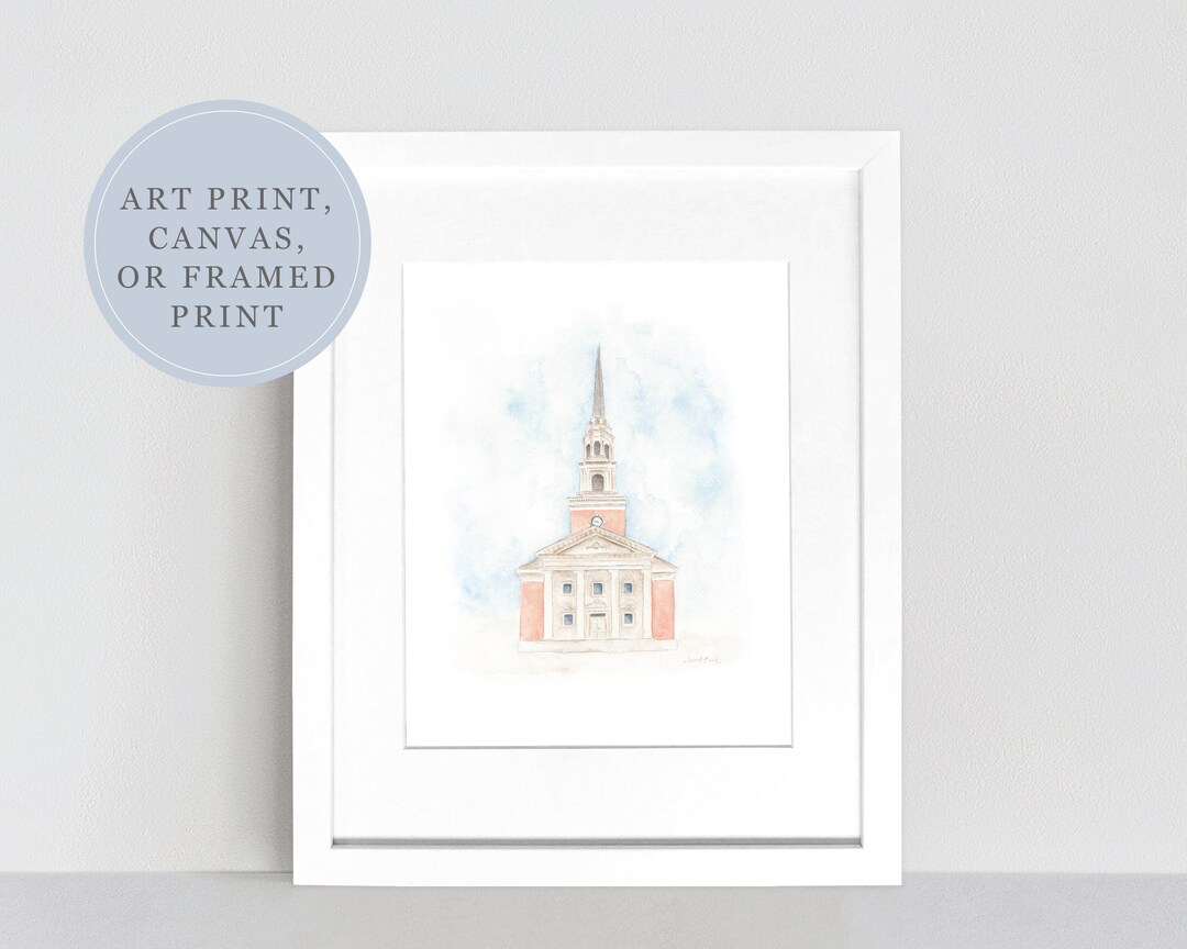 Robert Carr Chapel Watercolor Art Print | Campus Watercolor | Chapel ...