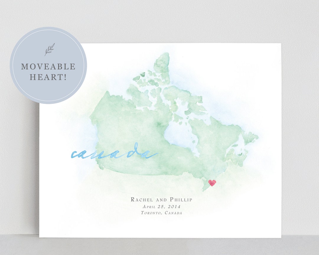 Canada Watercolor Map, Personalized Map of Canada - Etsy