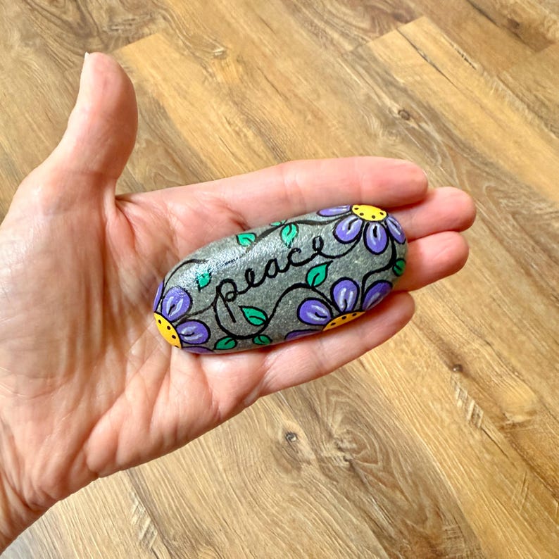 Hand Painted Peace Rocks - Etsy
