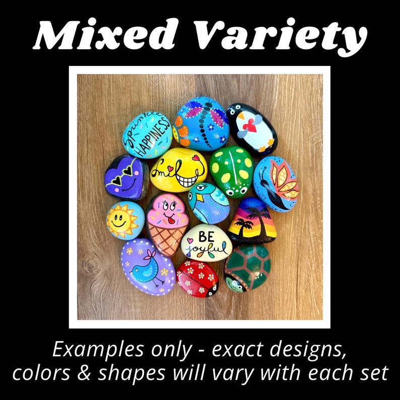Box of Rocks - Happy Stones, Hand Painted Cute Creatures and Kindness ...