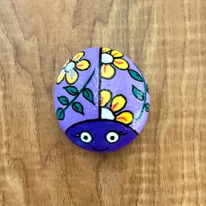 Floral Hand Painted Ladybug Rocks - Etsy