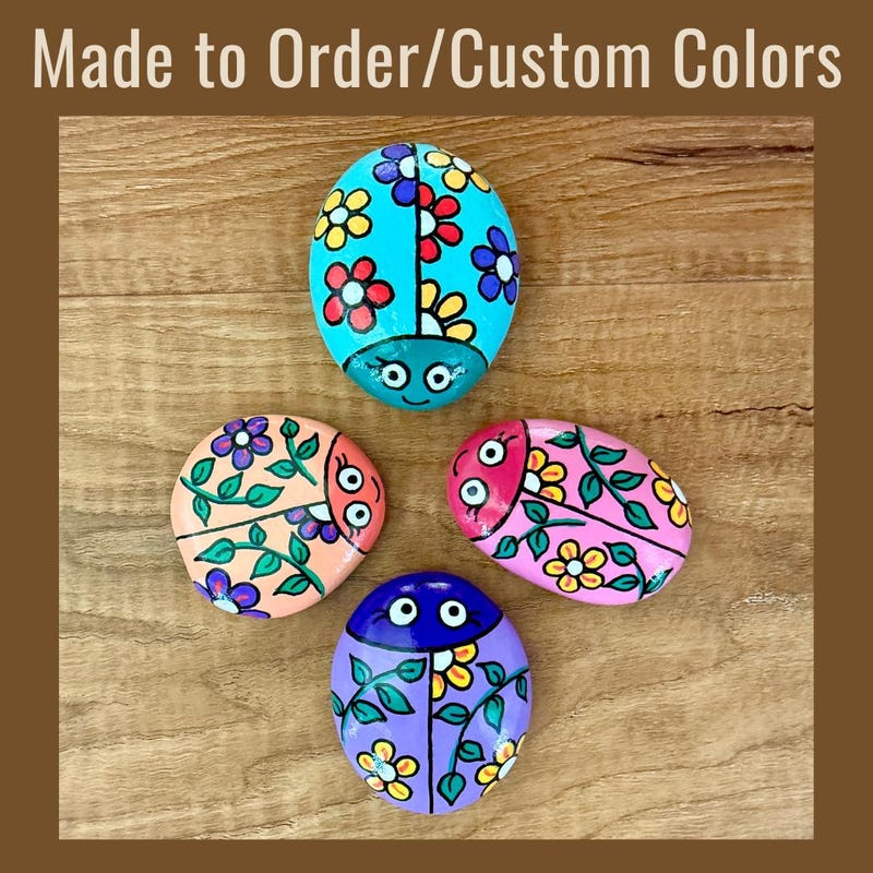 Ladybug Painted Rocks - Etsy