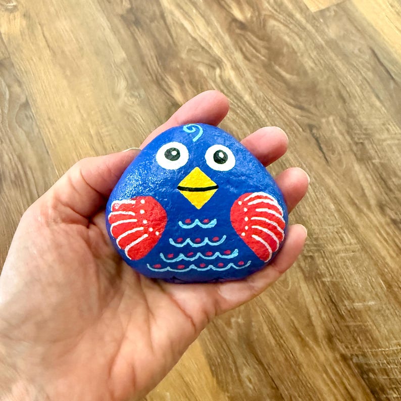 Hand-painted Cute Colorful Bird Rocks - Etsy