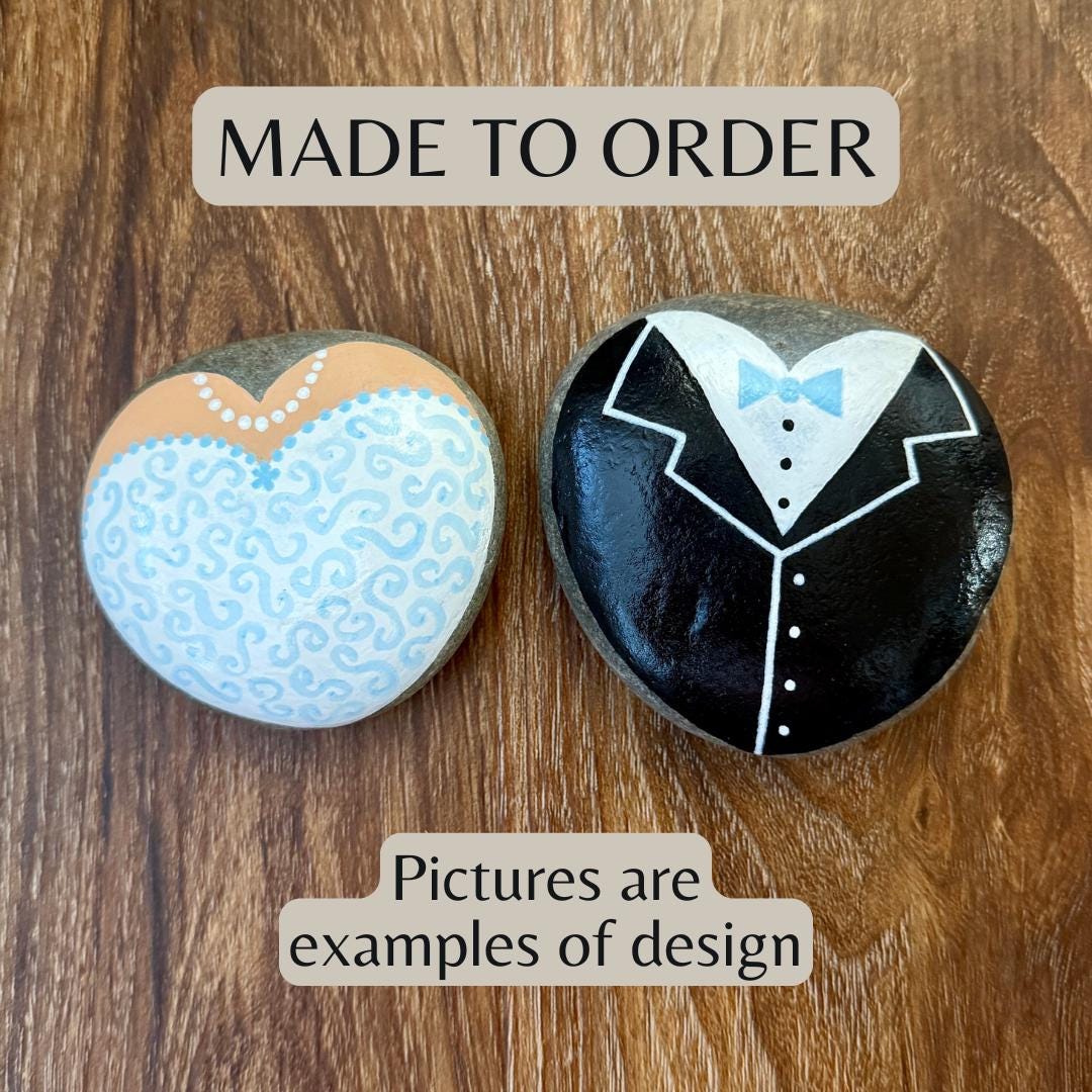 Wedding Rocks, Custom Bride and Groom, Hand Painted - Etsy