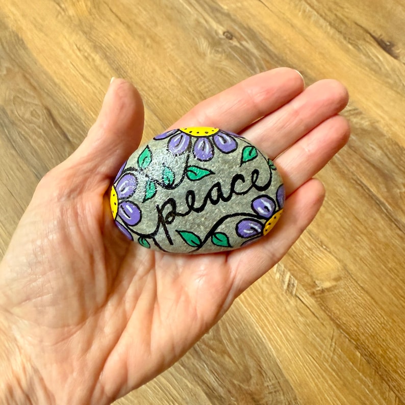 Hand Painted Peace Rocks - Etsy