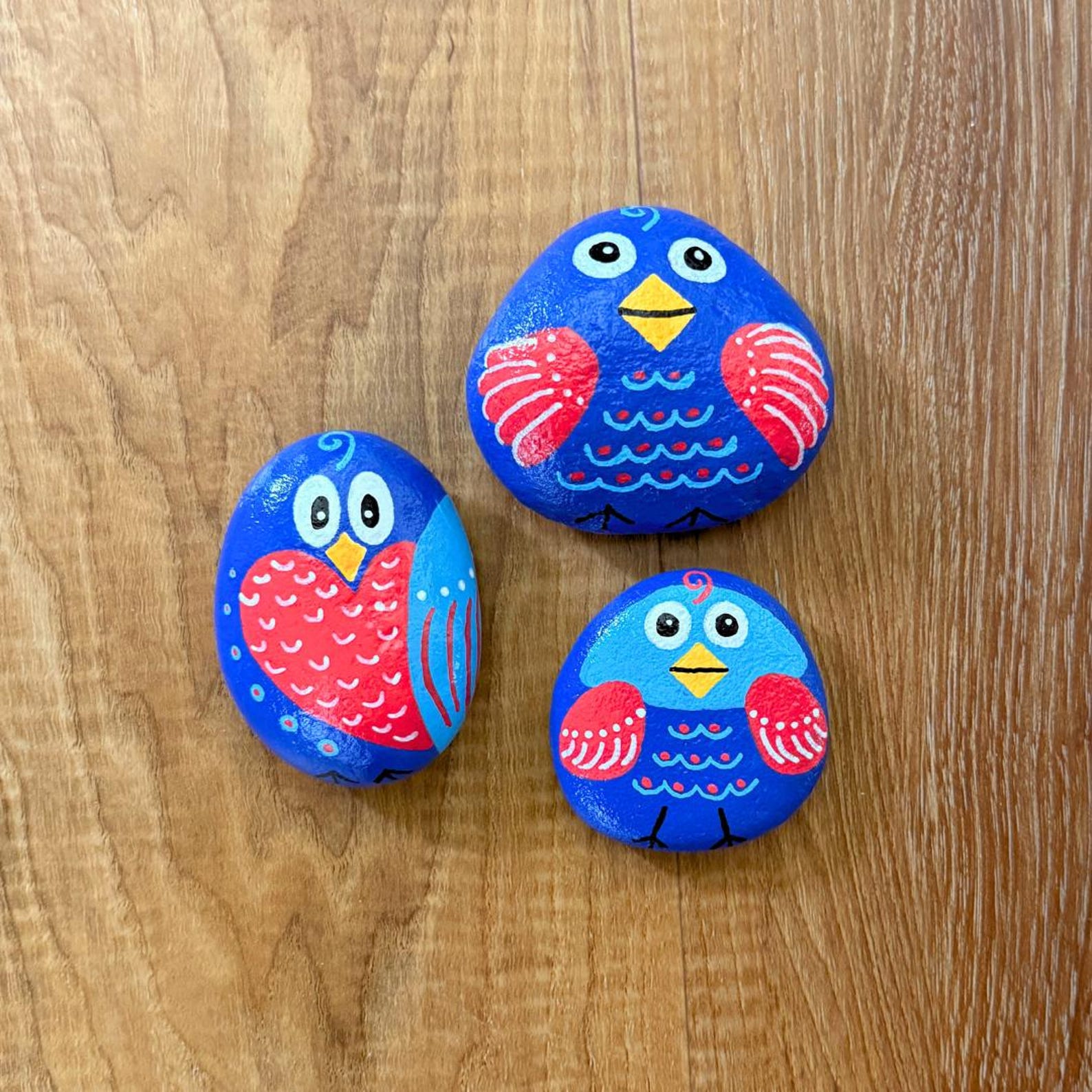 Hand-painted Cute Colorful Bird Rocks - Etsy