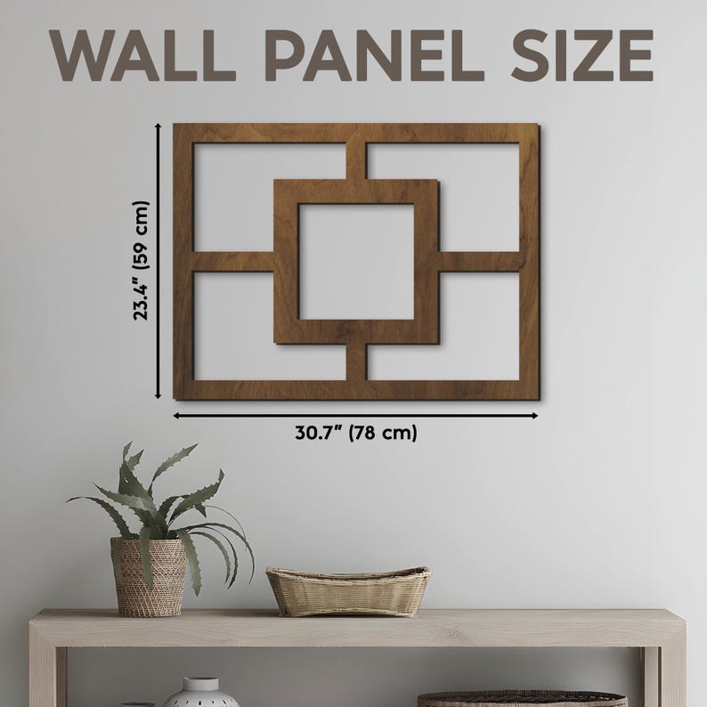 Wood Wall Panel, Modern Wall Molding, Japandi Wall Decor, Geometric ...