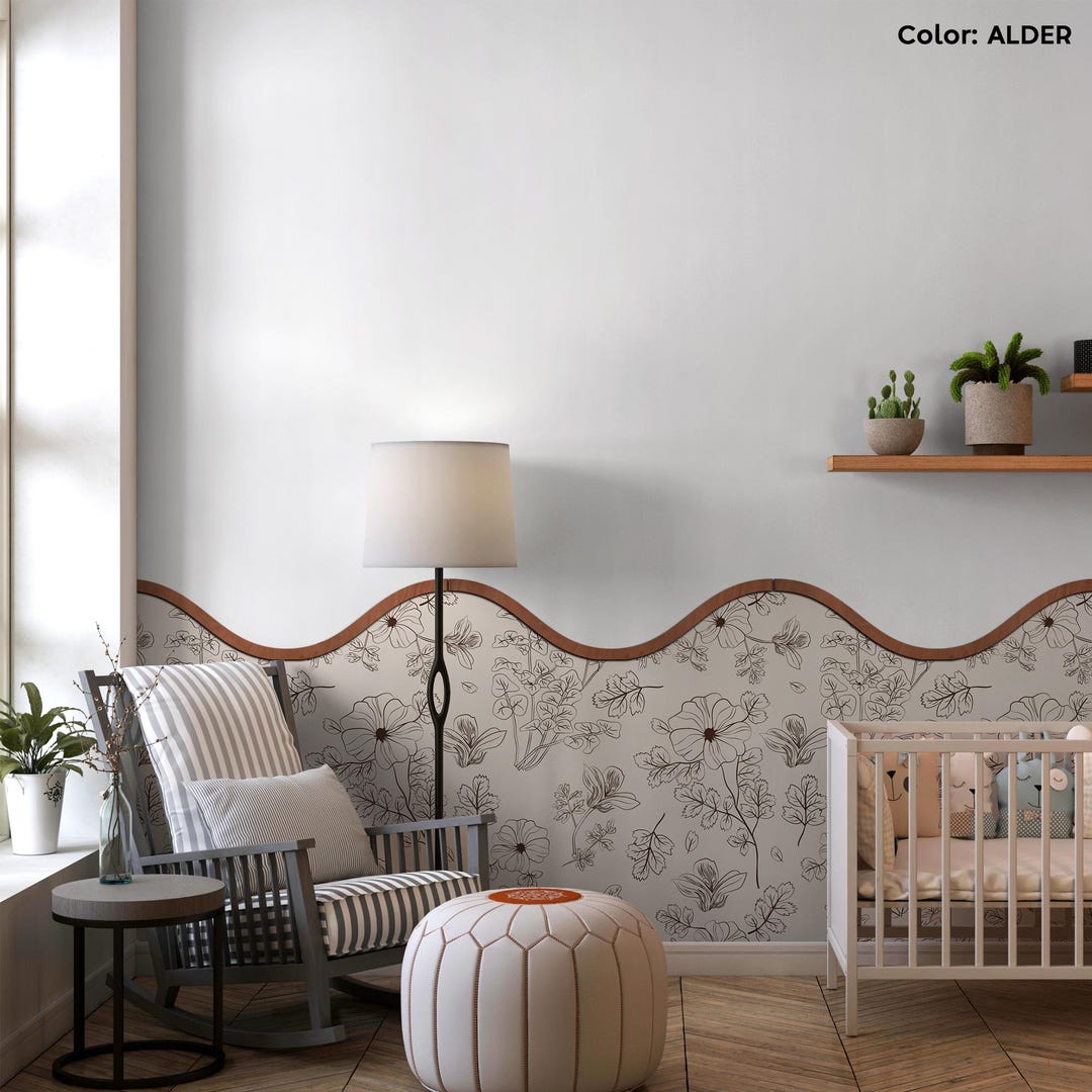 Wave Wall Trim,curved Wall Trim,wooden Molding,decorative Wall Trim,wavy Wall Trim,nursery Wall ...