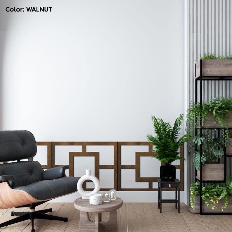 Wood Wall Panel, Modern Wall Molding, Japandi Wall Decor, Geometric ...
