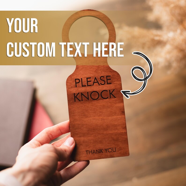 Custom Please Knock Door Sign,wooden Door Hanger,hotel Room Door Sign ...