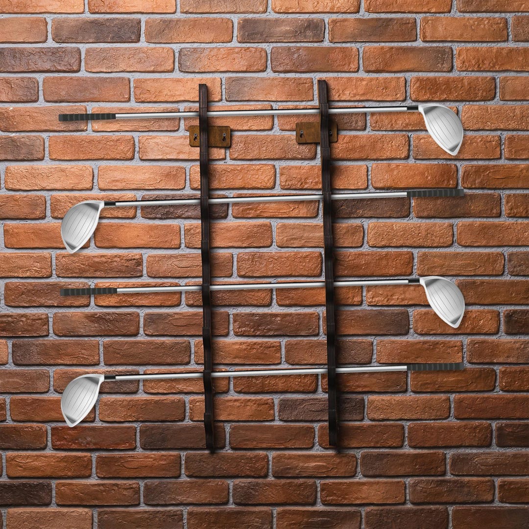 Golf Club Wall Mount Rack, Wooden Golf Club Display Holder, Golf Club ...
