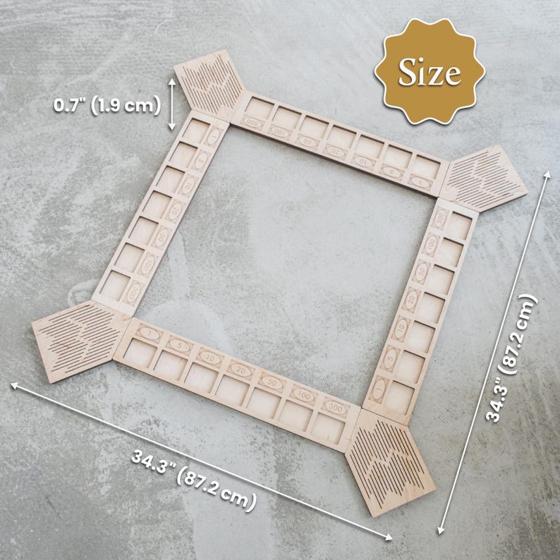 Wood Monopoly Board,monopoly Organizer Wood, Board Game Player ...