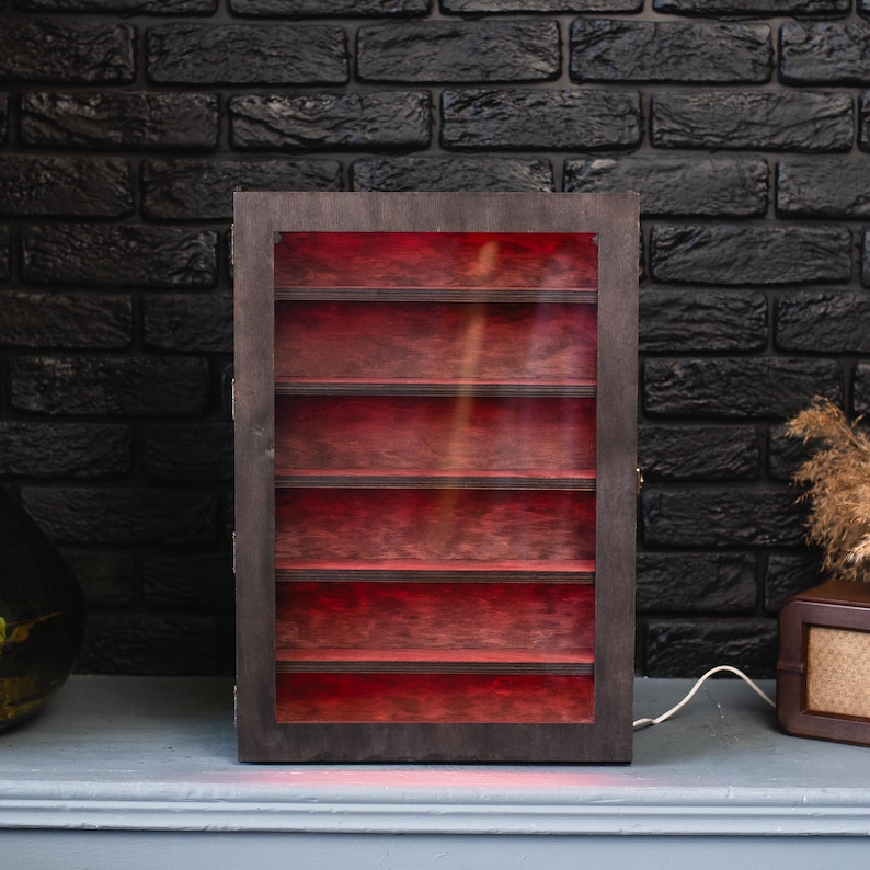 Knife Display Shelf With LED Light, Pocket Knife Wall Cabinet, Tactical ...