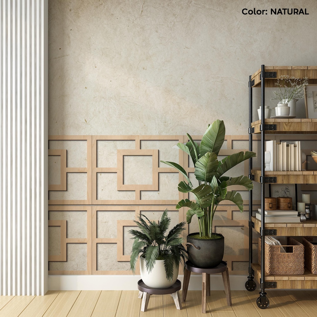 Wood Wall Panel, Modern Wall Molding, Japandi Wall Decor, Geometric ...