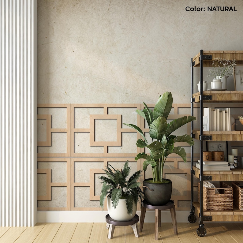 Wood Wall Panel, Modern Wall Molding, Japandi Wall Decor, Geometric ...