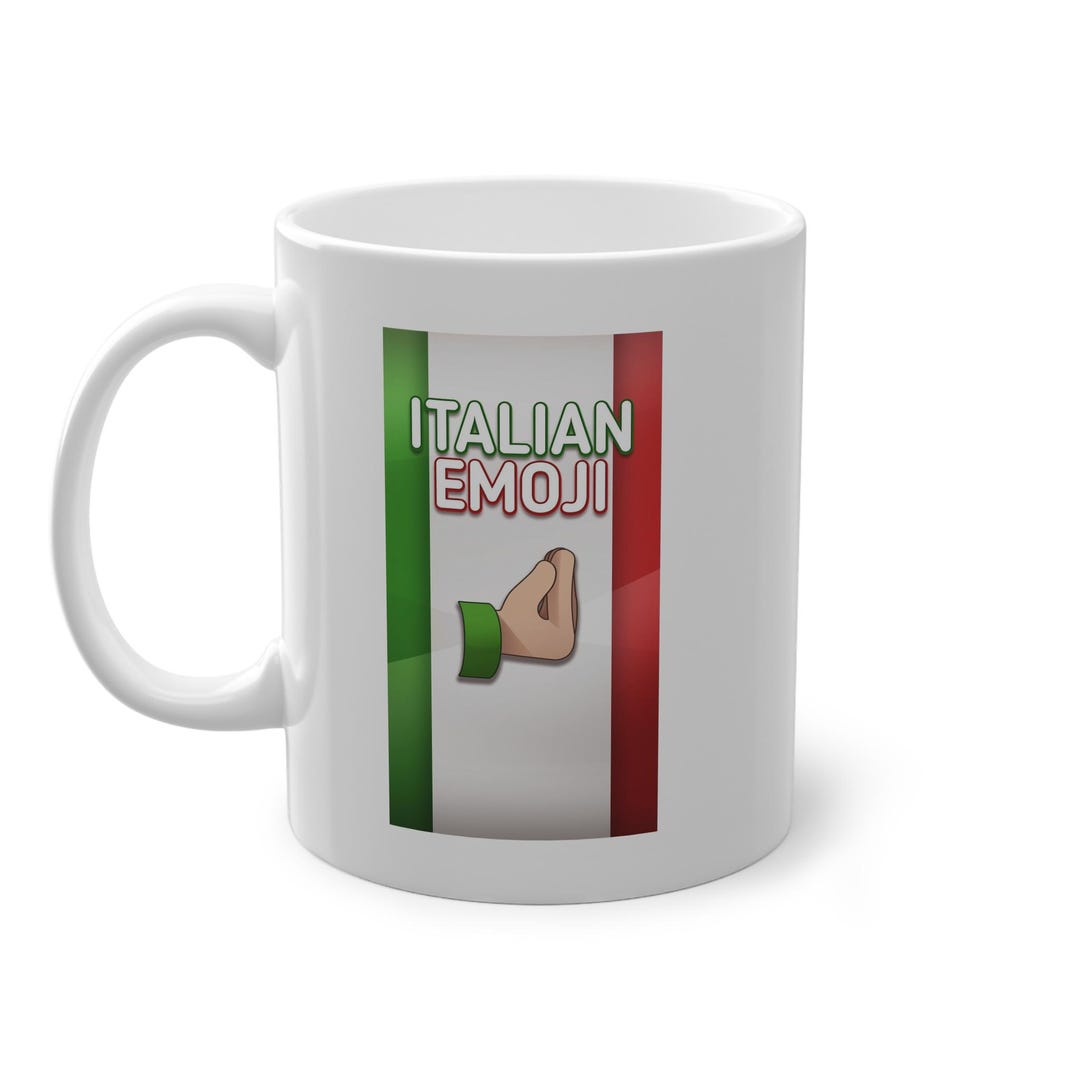 Italian Emoji Mug - Italian Style Ceramic Cup, Gift for Italian Lovers ...