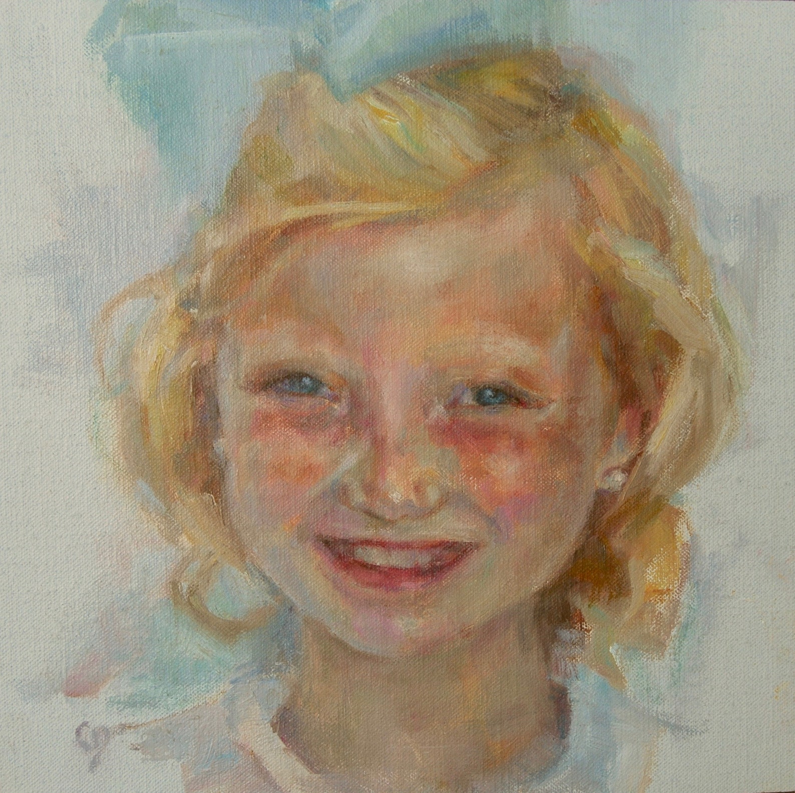 Custom Child Oil Portrait, Archival Linen Panel, Head and Shoulders - Etsy
