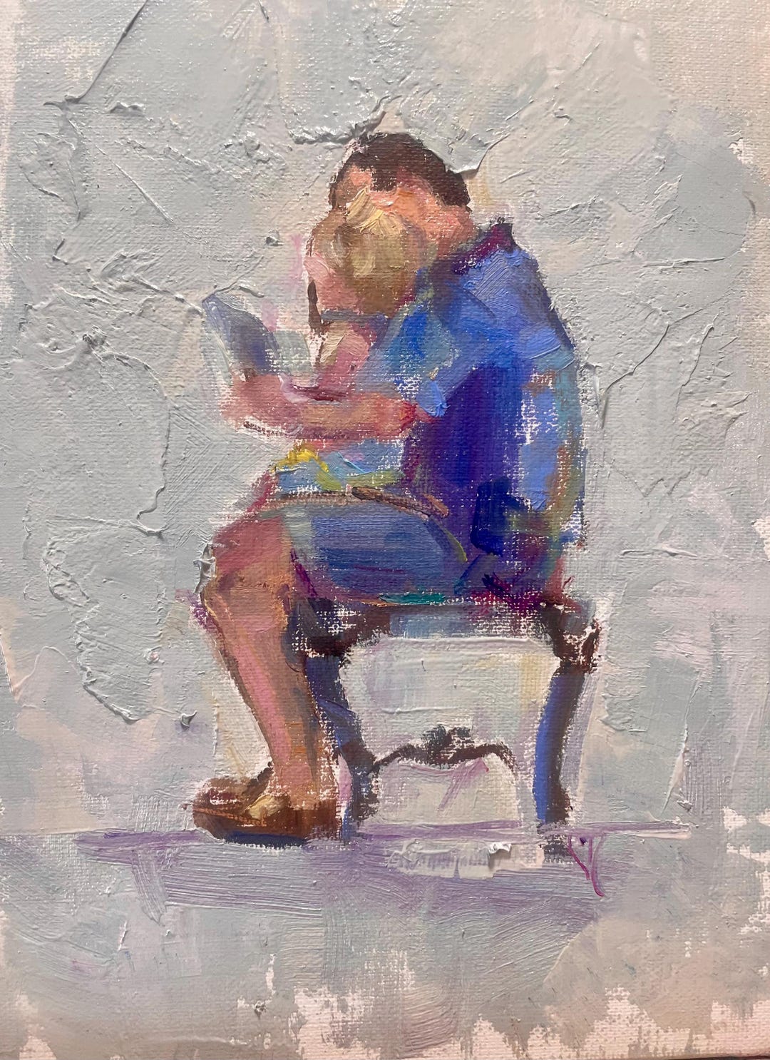 Father's Day Original Painting, Painting for Dad, Dad and Child Art ...