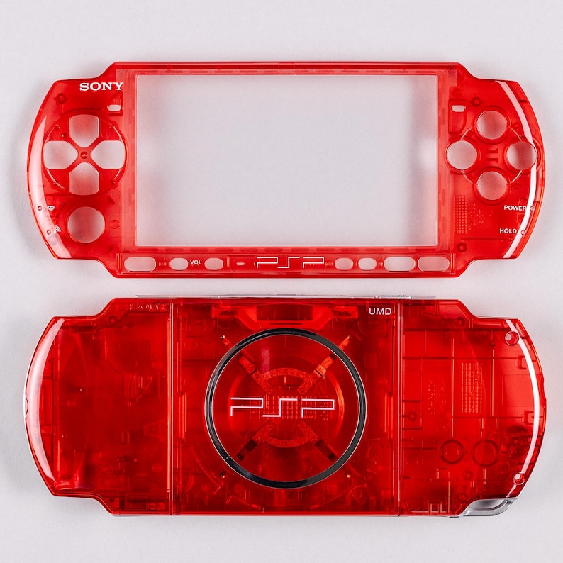 DIY Clear Red Shell With Buttons PSP 3000 - Etsy