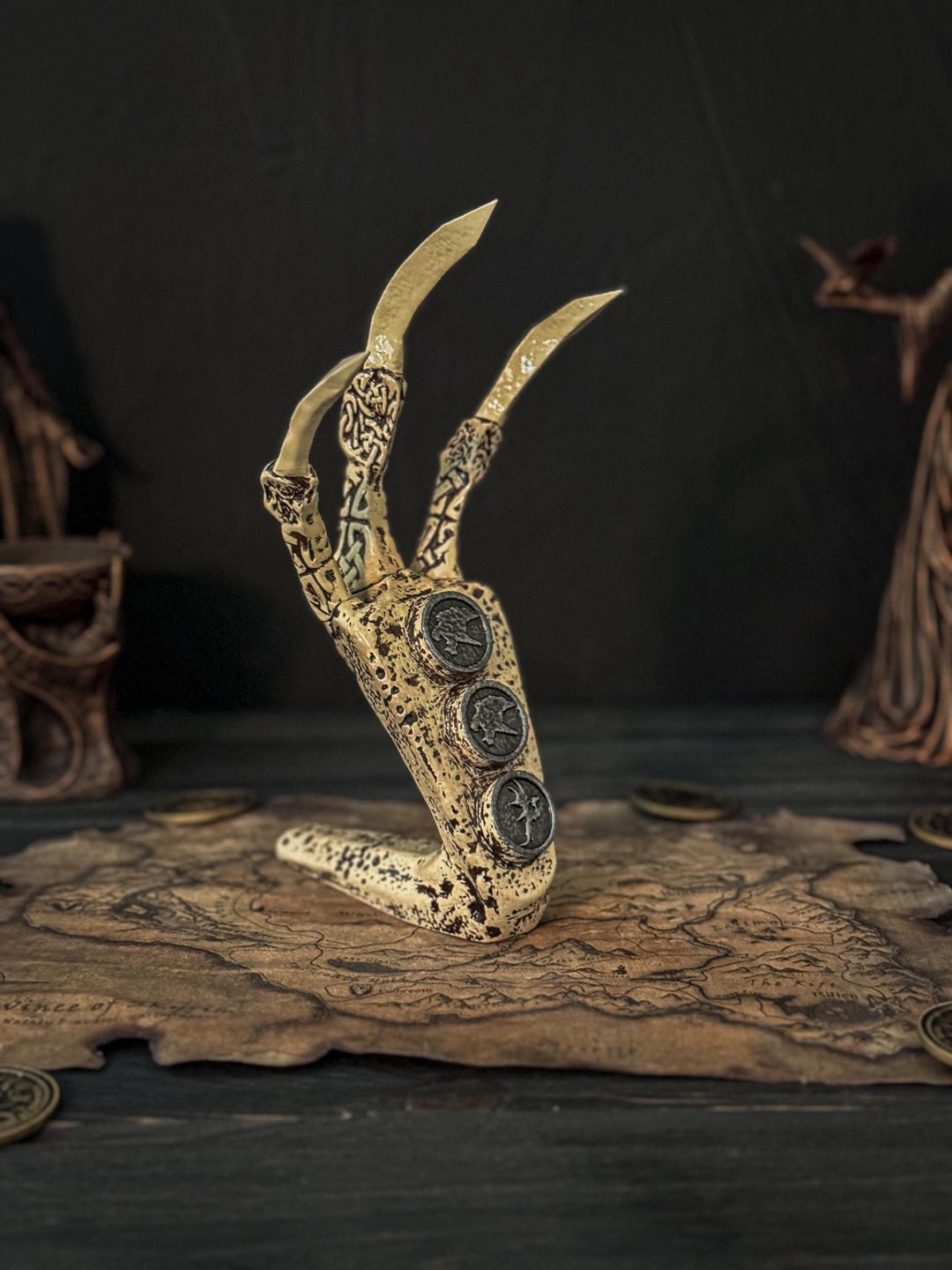 Ivory Dragon Claw Figurine, Fantasy Beast Talon Prop, Fantasy Beast ...