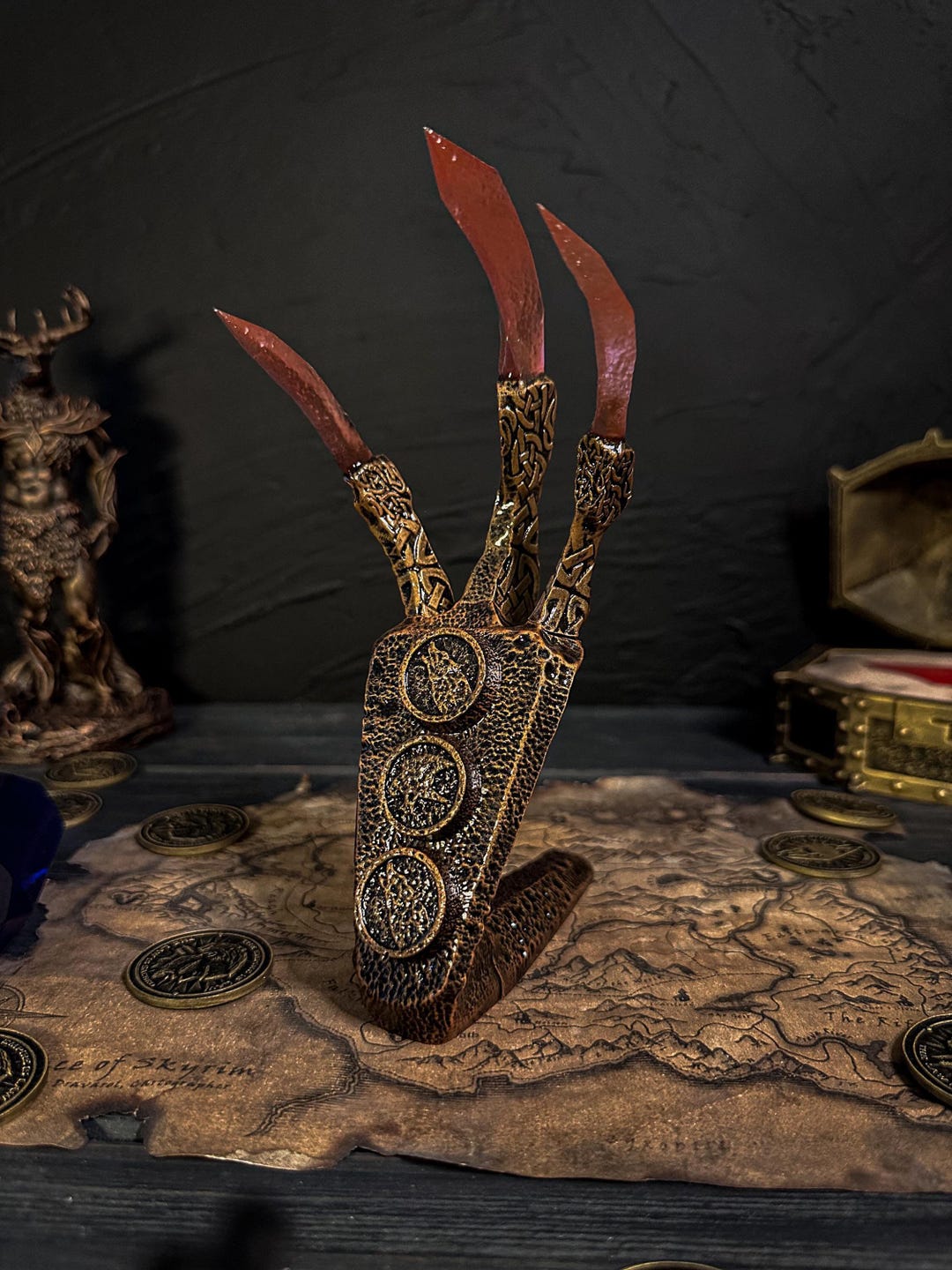 Ruby Dragon Claw Sculpture, Skyrim Inspired, Artifact, Quest Item, the ...