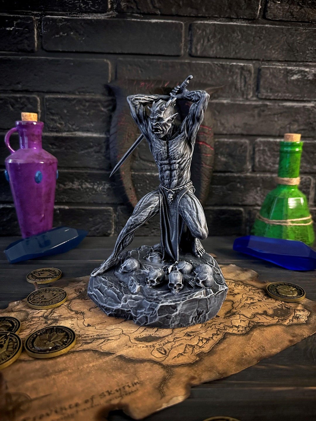 Malacath Daedric Prince Statue, Daedric Prince Malak Figurine, Dark Altar Decor for Collectors ...
