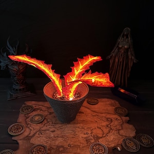 Crimson LED Nirnroot, Fantasy Alchemy Herb, Nirnroot Night Light, Props ...