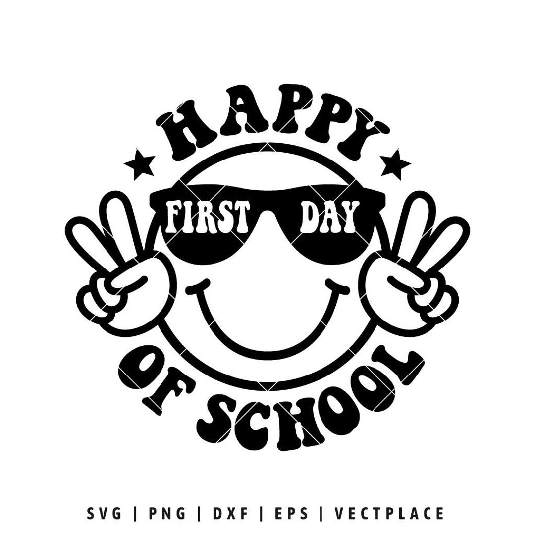 Happy First Day of School SVG: Smiley Face (digital Download) - Etsy